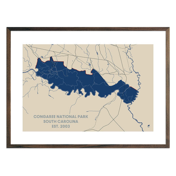 Congaree National Park Poster | National Park Map | Muir Way