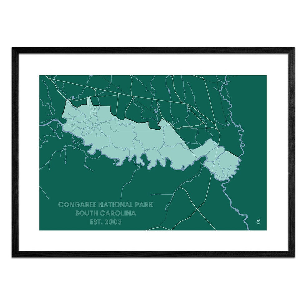 Congaree National Park Poster | National Park Map | Muir Way
