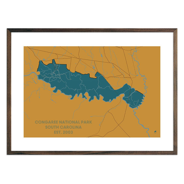 Congaree National Park Poster | National Park Map | Muir Way
