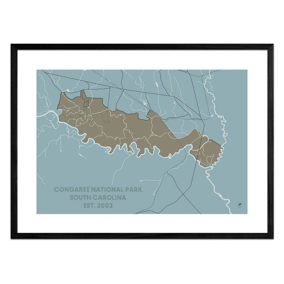 Congaree National Park Poster | National Park Map | Muir Way