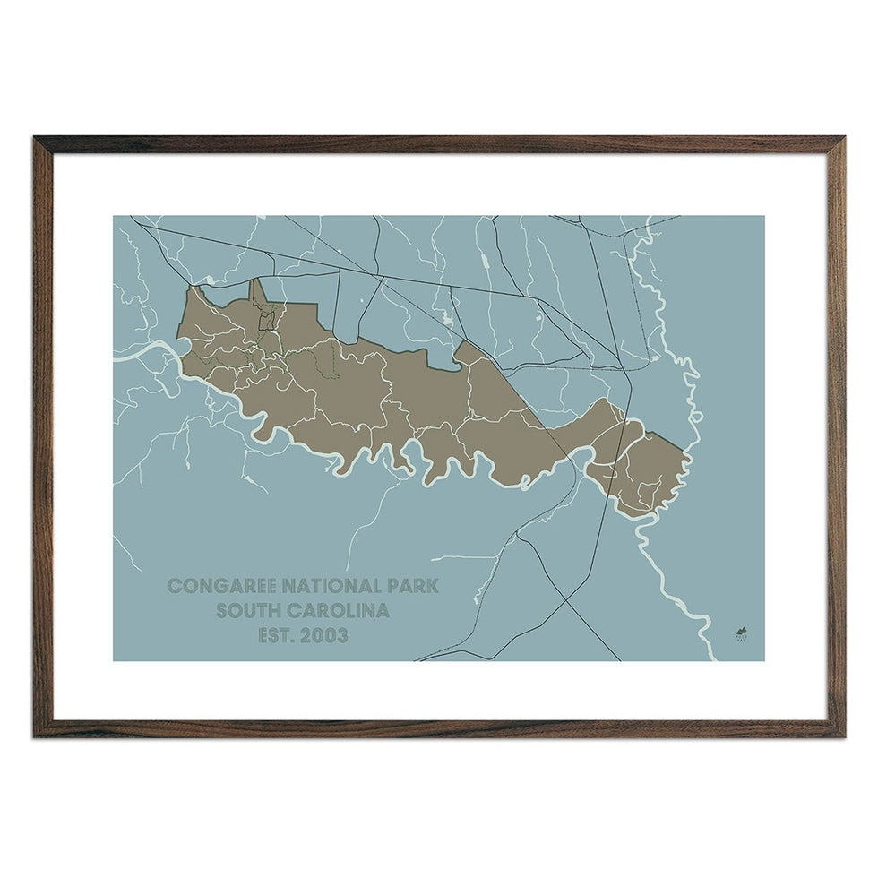 Congaree National Park Poster | National Park Map | Muir Way