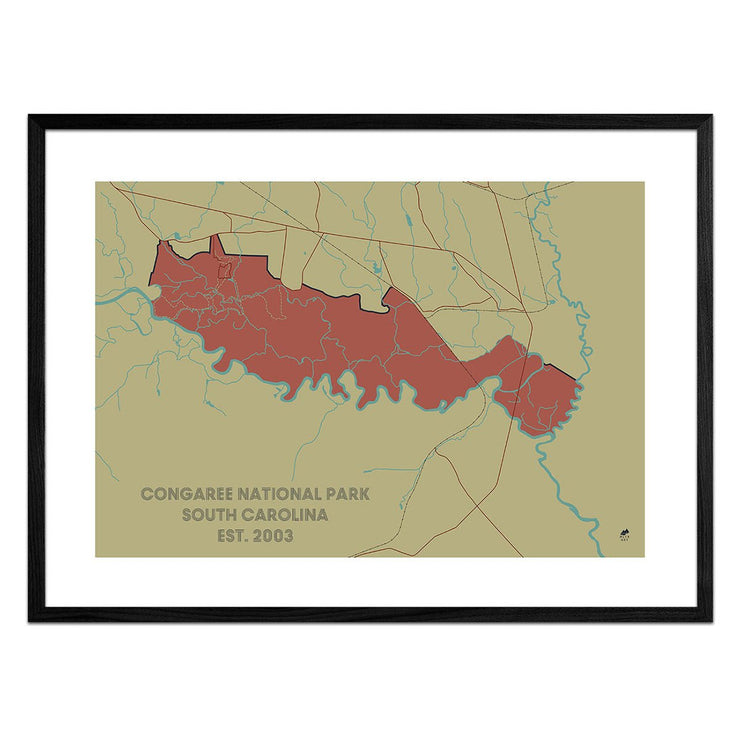 Congaree National Park Poster | National Park Map | Muir Way