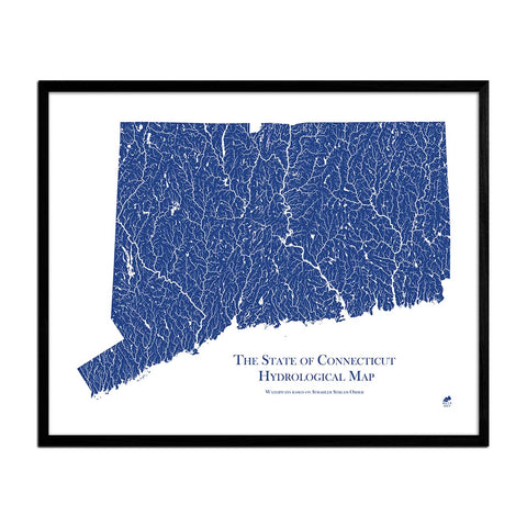 Connecticut Hydrology Series Map | Map of rivers, streams & more – Muir Way