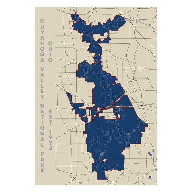Cuyahoga Valley National Park Poster | National Park Map | Muir Way