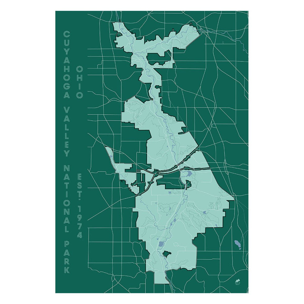 Cuyahoga Valley National Park Poster | National Park Map | Muir Way