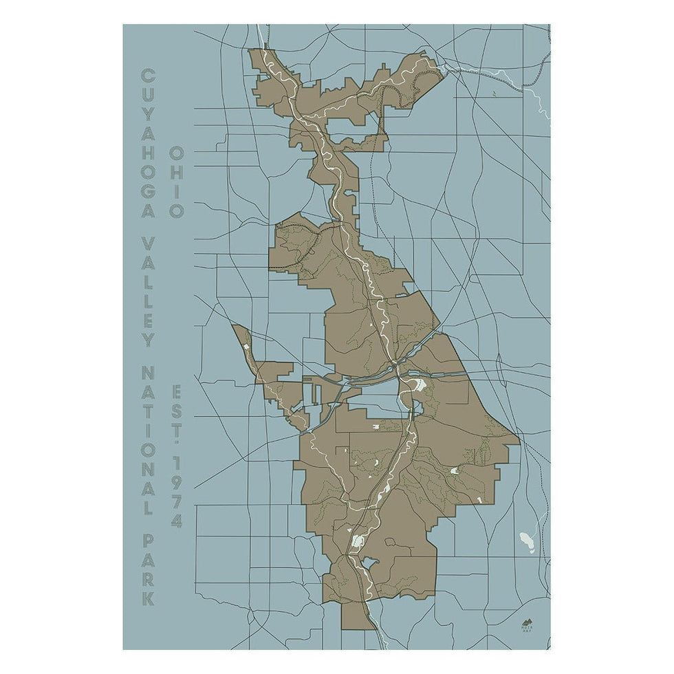 Cuyahoga Valley National Park Poster | National Park Map | Muir Way