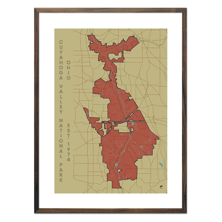Cuyahoga Valley National Park Poster | National Park Map | Muir Way
