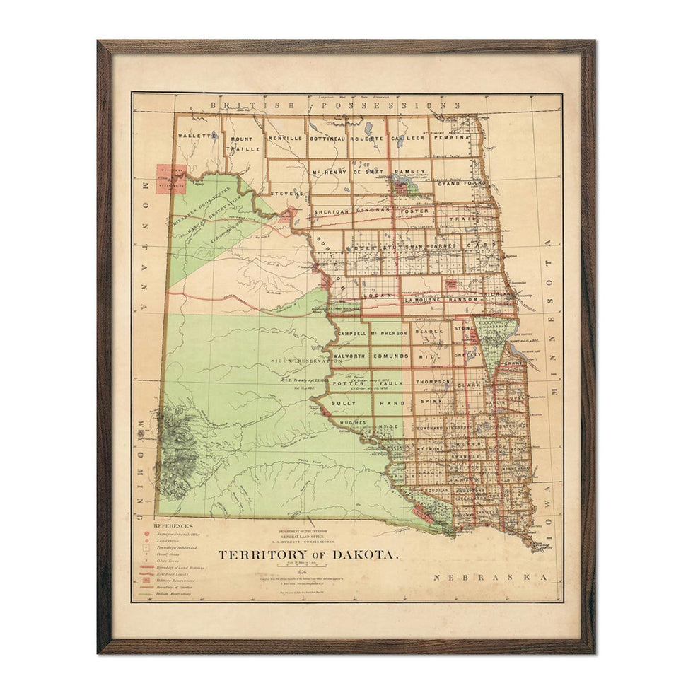 US Map in 1876 | Vintage Maps of Arizona, Colorado, & more – Muir Way