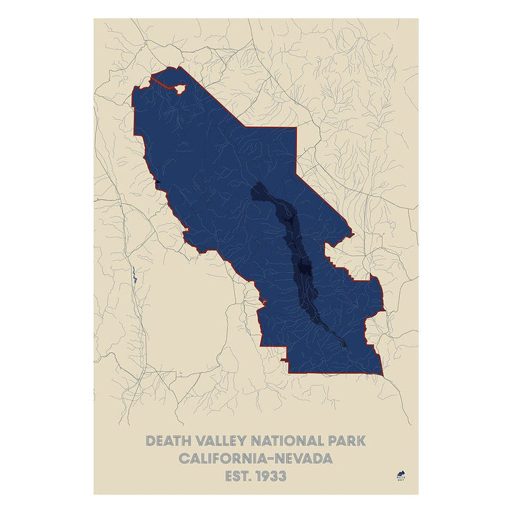 Death Valley National Park Poster | National Park Map | Muir Way
