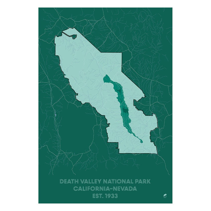 Death Valley National Park Poster | National Park Map | Muir Way