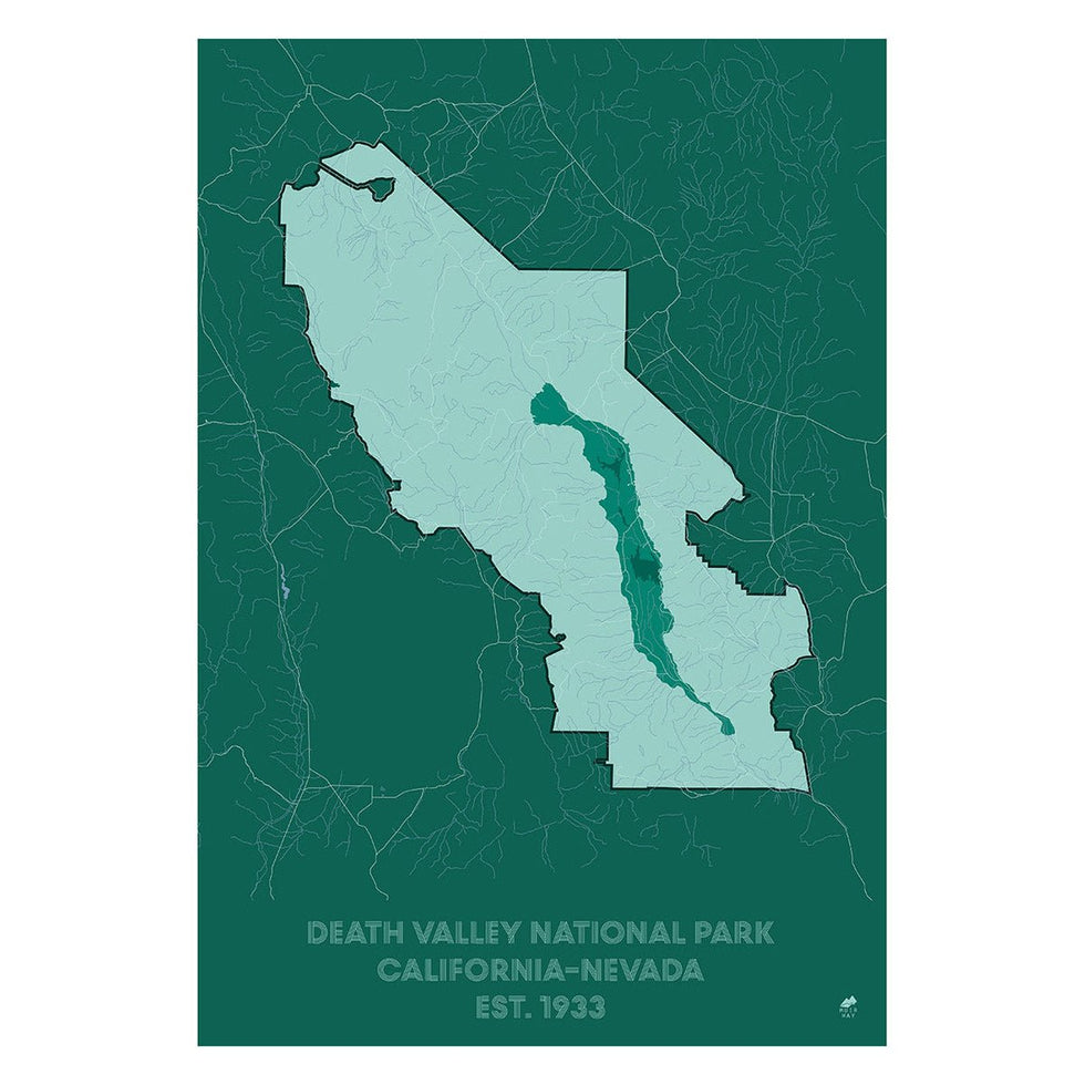 Death Valley National Park Poster | National Park Map | Muir Way