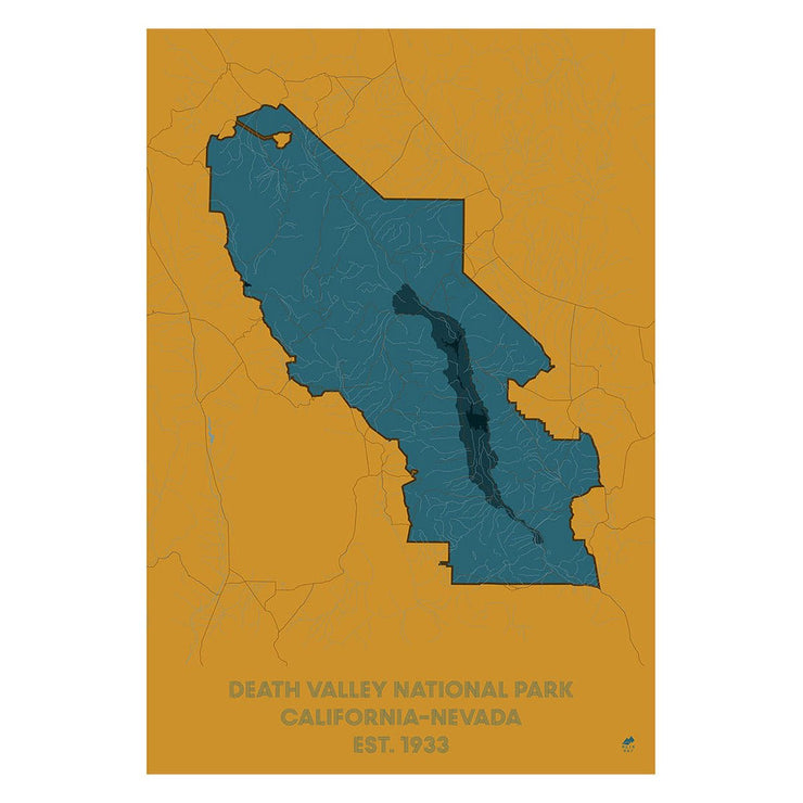 Death Valley National Park Poster | National Park Map | Muir Way
