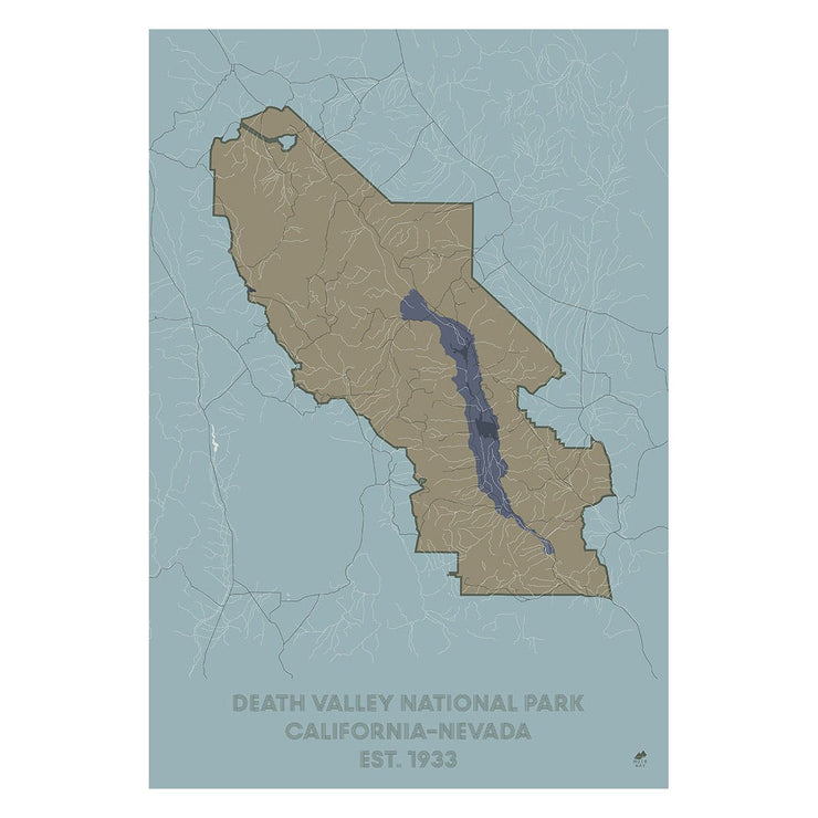 Death Valley National Park Poster | National Park Map | Muir Way
