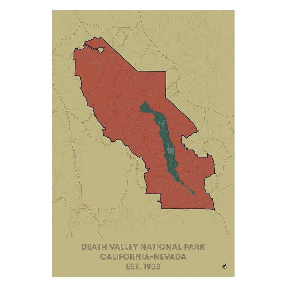 Death Valley National Park Poster | National Park Map | Muir Way