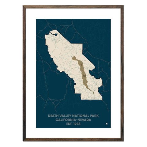 Death Valley National Park Poster | National Park Map | Muir Way