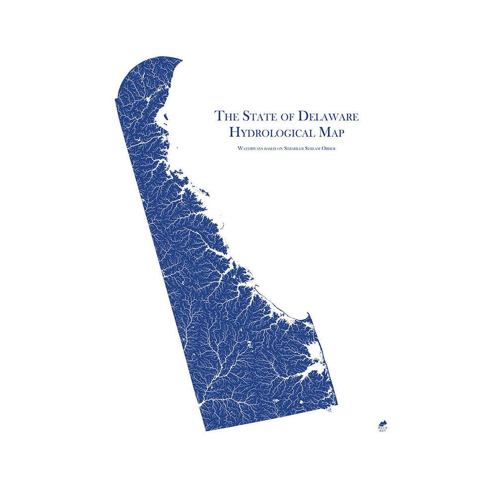 Delaware Hydrology Series Map | Map of rivers, streams & more – Muir Way