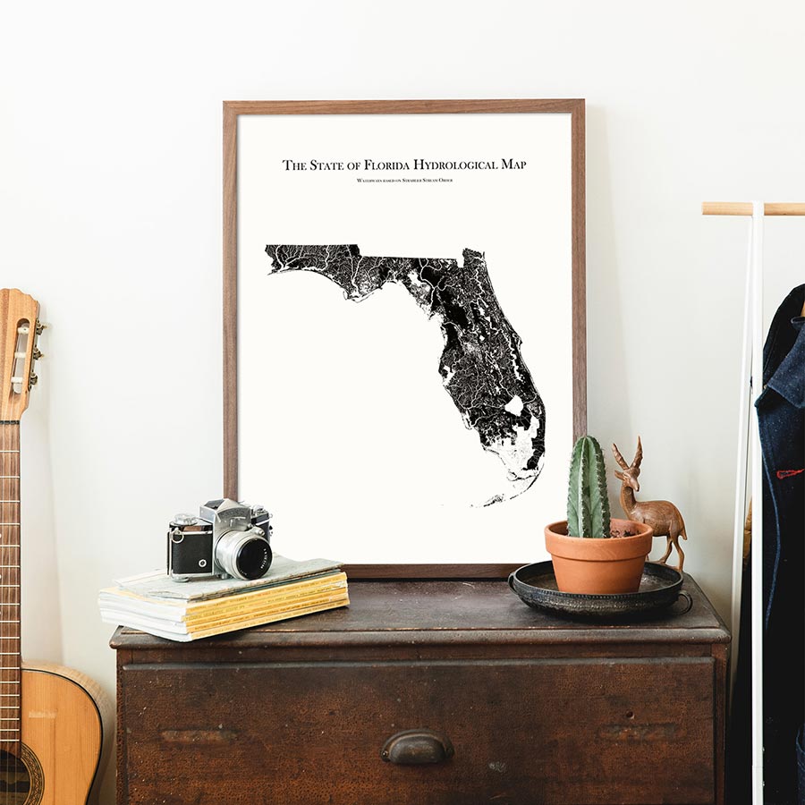Florida Hydrology Series Map | Map of rivers, streams & more – Muir Way