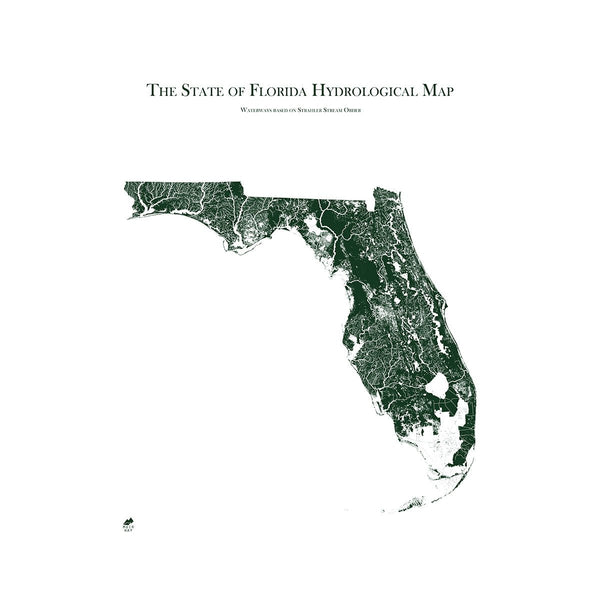 Florida Hydrology Series Map | Map of rivers, streams & more - Muir Way