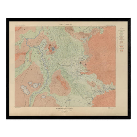 Yellowstone Geologic Map of Firehole Geyser Basin 1904 Map – Muir Way