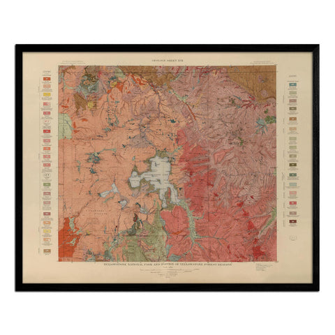 Yellowstone Geologic Map of the National Park and Forest Preserve 1904 ...