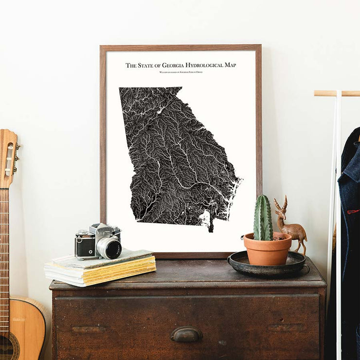 Georgia Hydrology Series Map | Map of rivers, streams & more – Muir Way