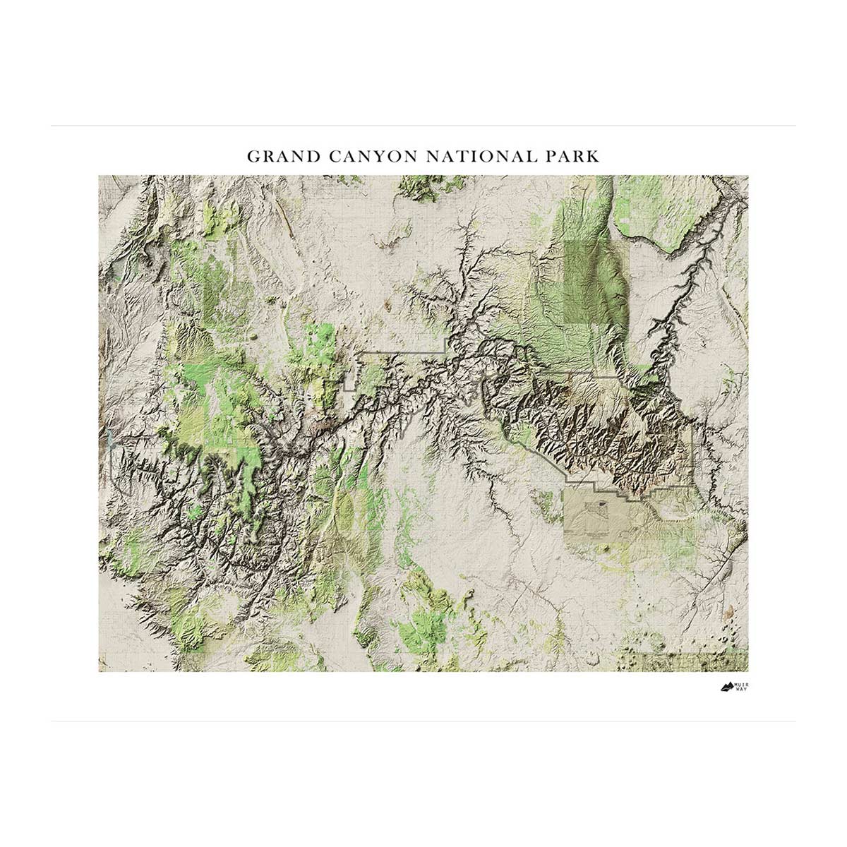 Grand Canyon Shaded Relief Map - Muir Way