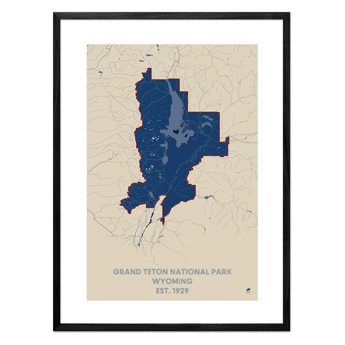 Grand Teton National Park Poster | National Park Map | Muir Way