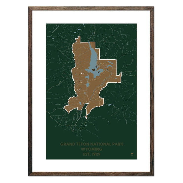 Grand Teton National Park Poster | National Park Map | Muir Way