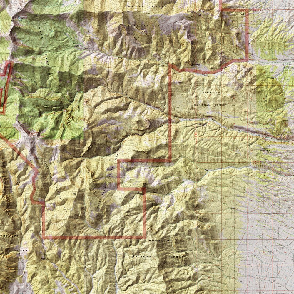 Great Basin Shaded Relief Map – Muir Way