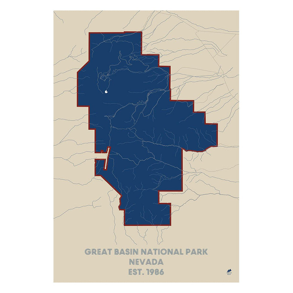 Great Basin National Park Poster | National Park Map | Muir Way