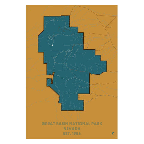 Great Basin National Park Poster | National Park Map | Muir Way