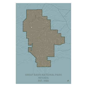 Great Basin National Park Poster | National Park Map | Muir Way
