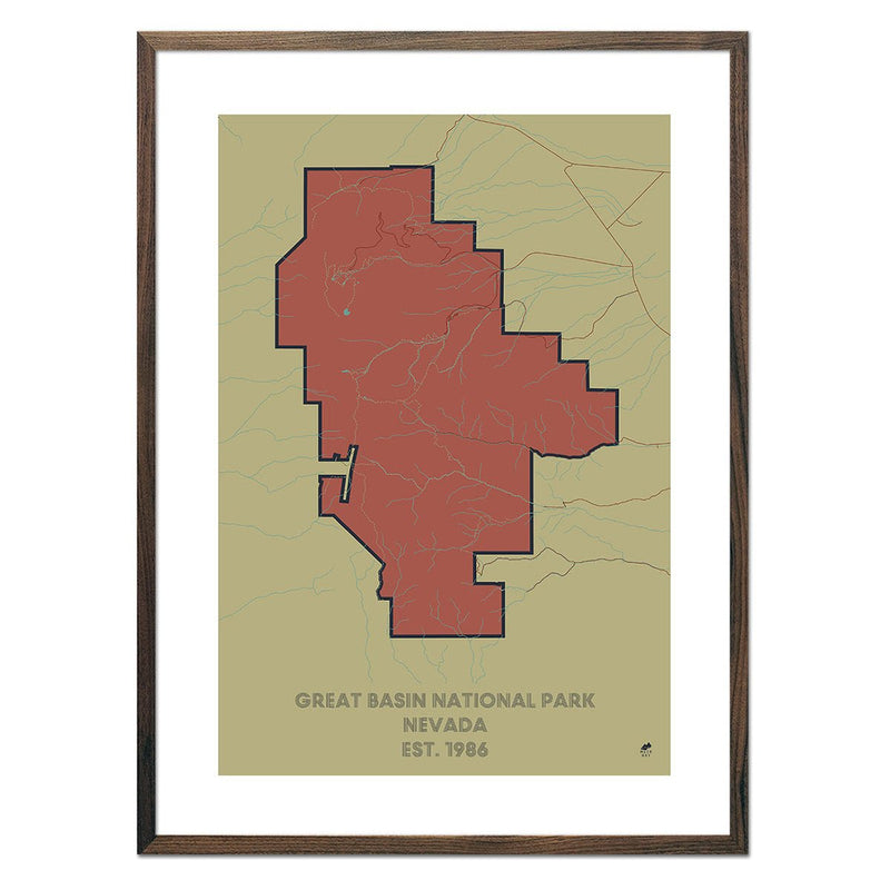 Great Basin National Park Poster | National Park Map | Muir Way