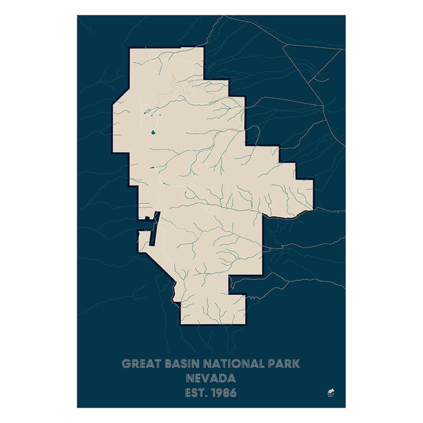 Great Basin National Park Poster | National Park Map | Muir Way