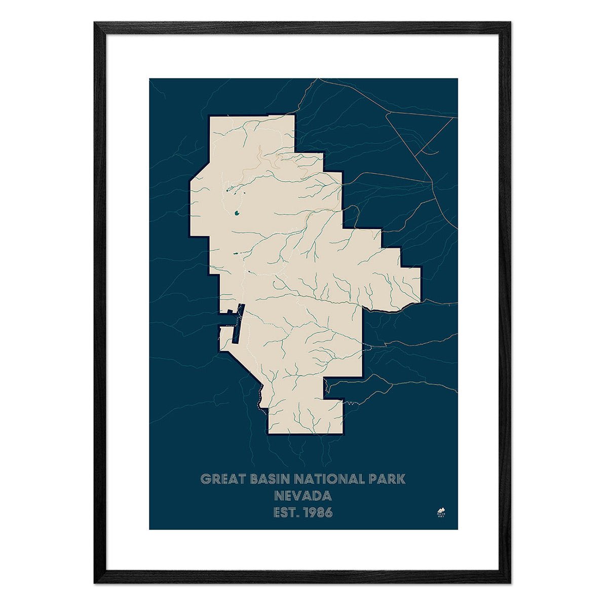 Great Basin National Park Poster | National Park Map | Muir Way