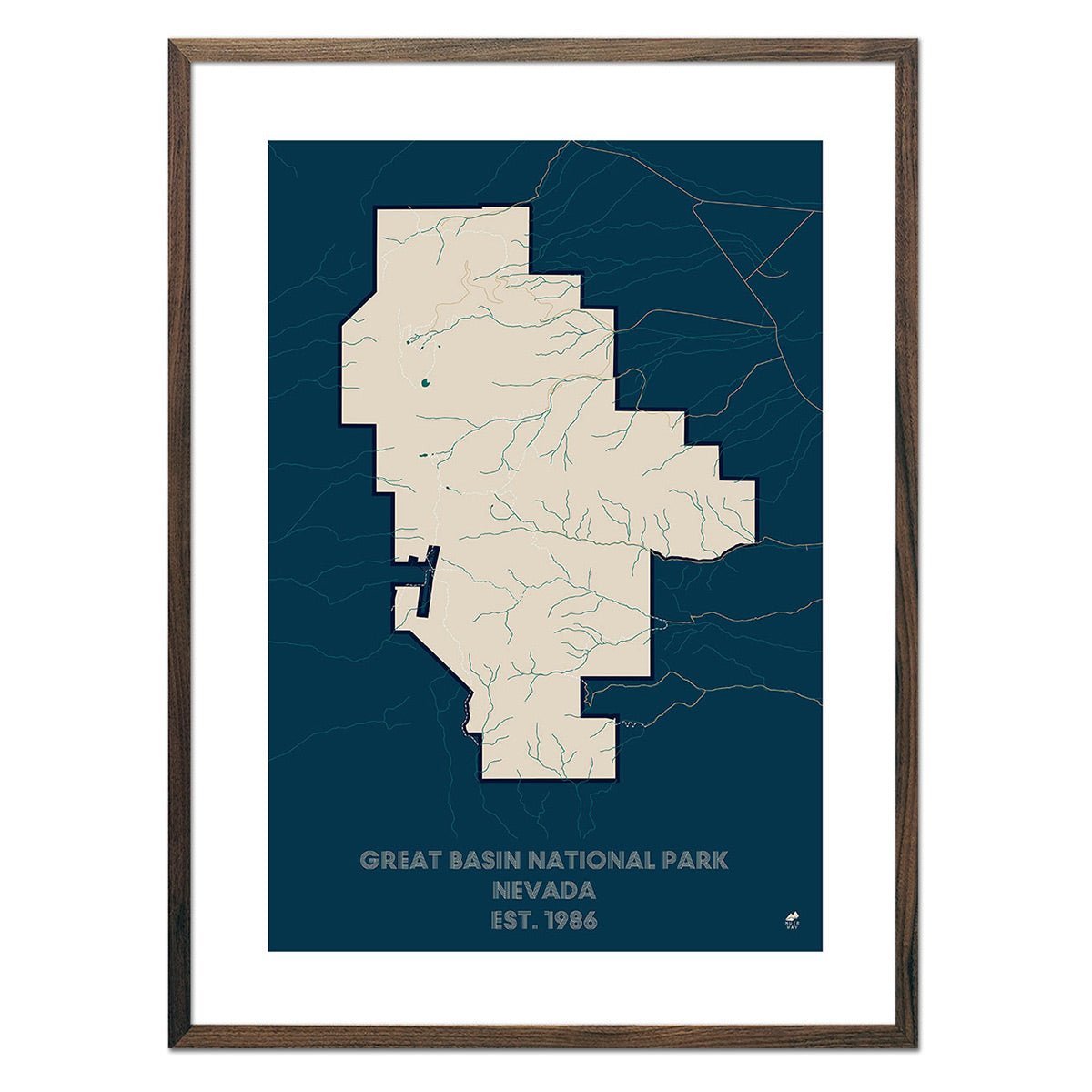 Great Basin National Park Poster | National Park Map | Muir Way
