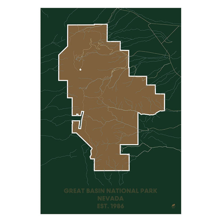 Great Basin National Park Poster | National Park Map | Muir Way