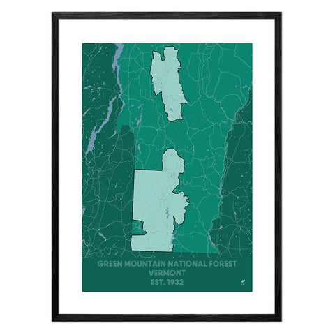 Green Mountain National Forest Map Poster| Muir Way