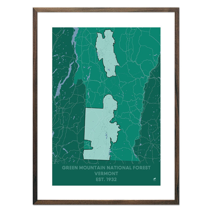 Green Mountain National Forest Map Poster| Muir Way