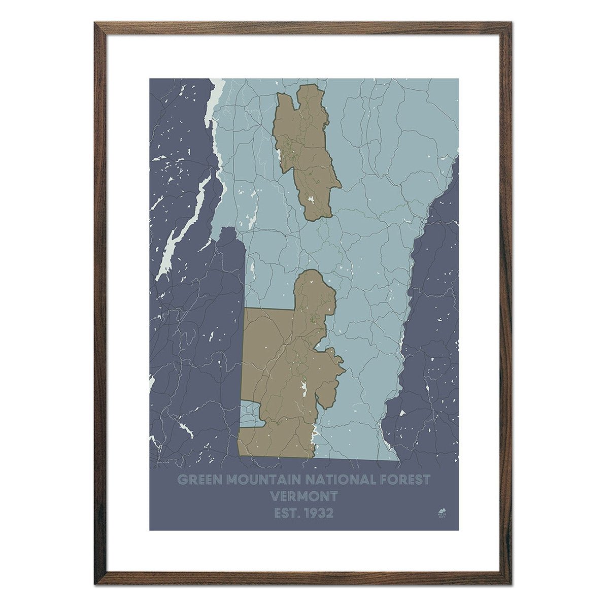 Green Mountain National Forest Map Poster| Muir Way