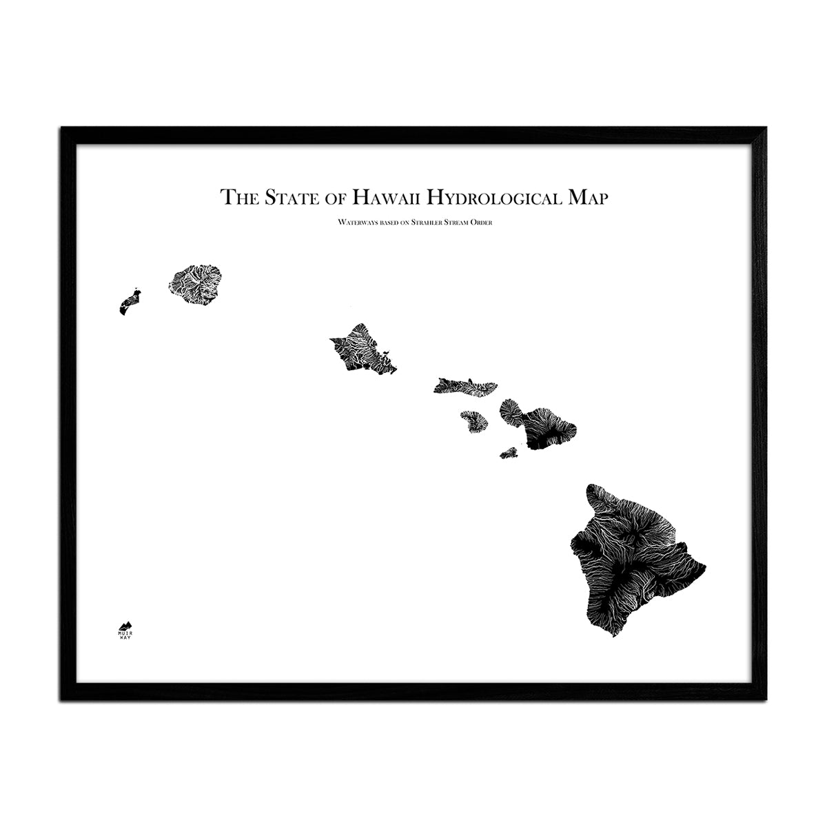 Hawaii Hydrology Series Map | Map of rivers, streams & more - Muir Way