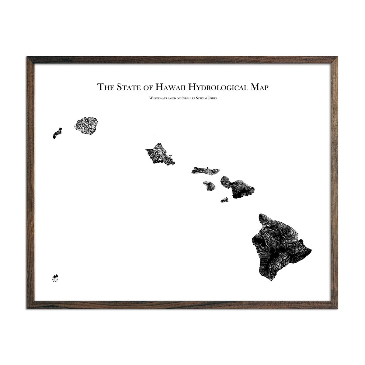 Hawaii Hydrology Series Map | Map of rivers, streams & more – Muir Way