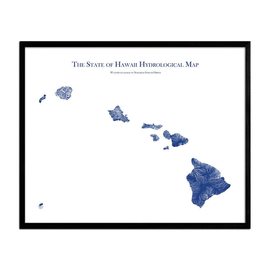 Hawaii Hydrology Series Map | Map of rivers, streams & more – Muir Way