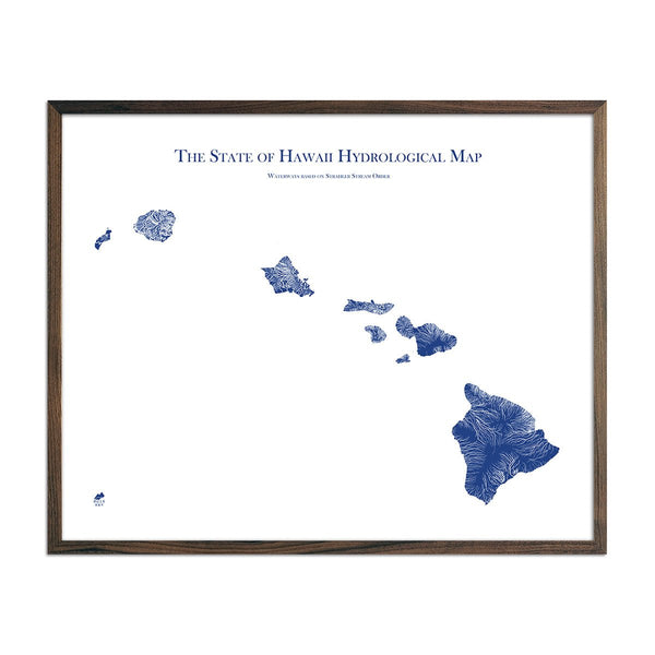 Hawaii Hydrology Series Map | Map of rivers, streams & more – Muir Way