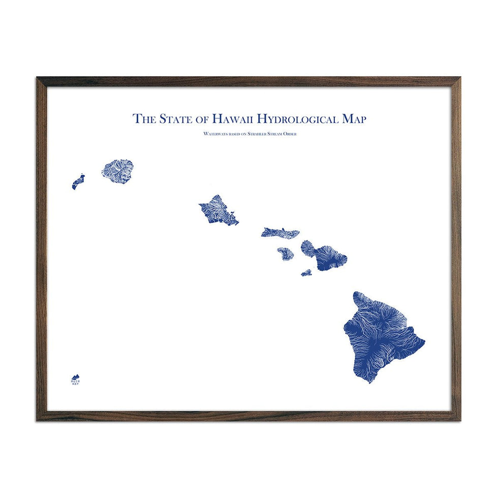 Hawaii Hydrology Series Map | Map of rivers, streams & more – Muir Way