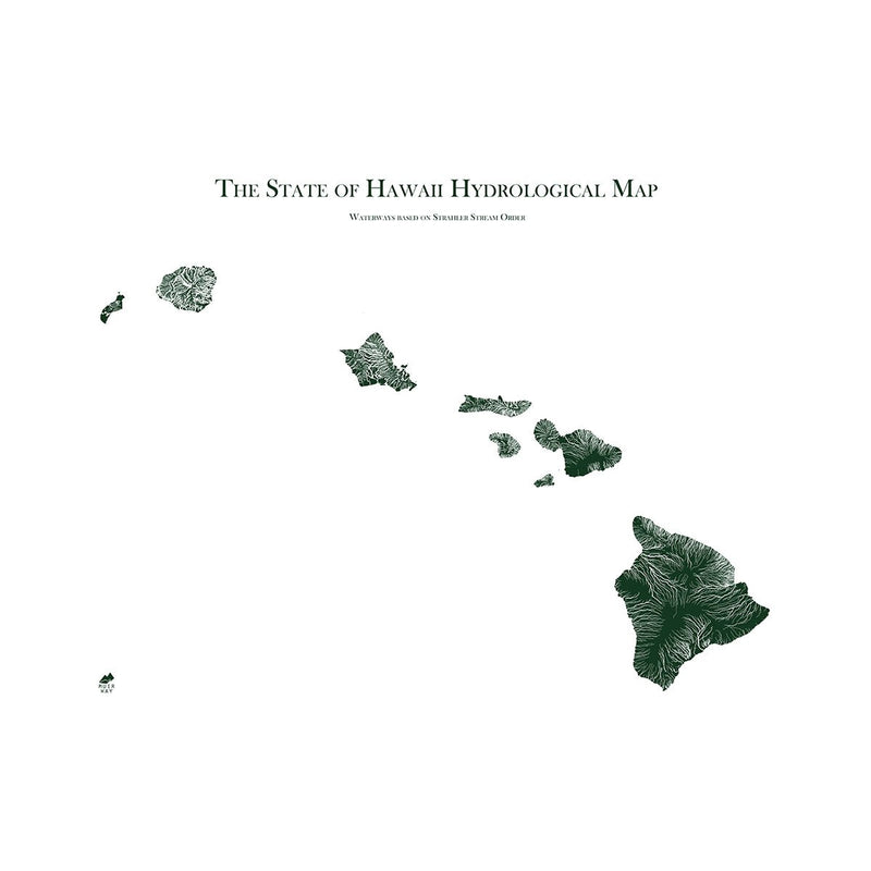 Hawaii Hydrology Series Map | Map of rivers, streams & more - Muir Way