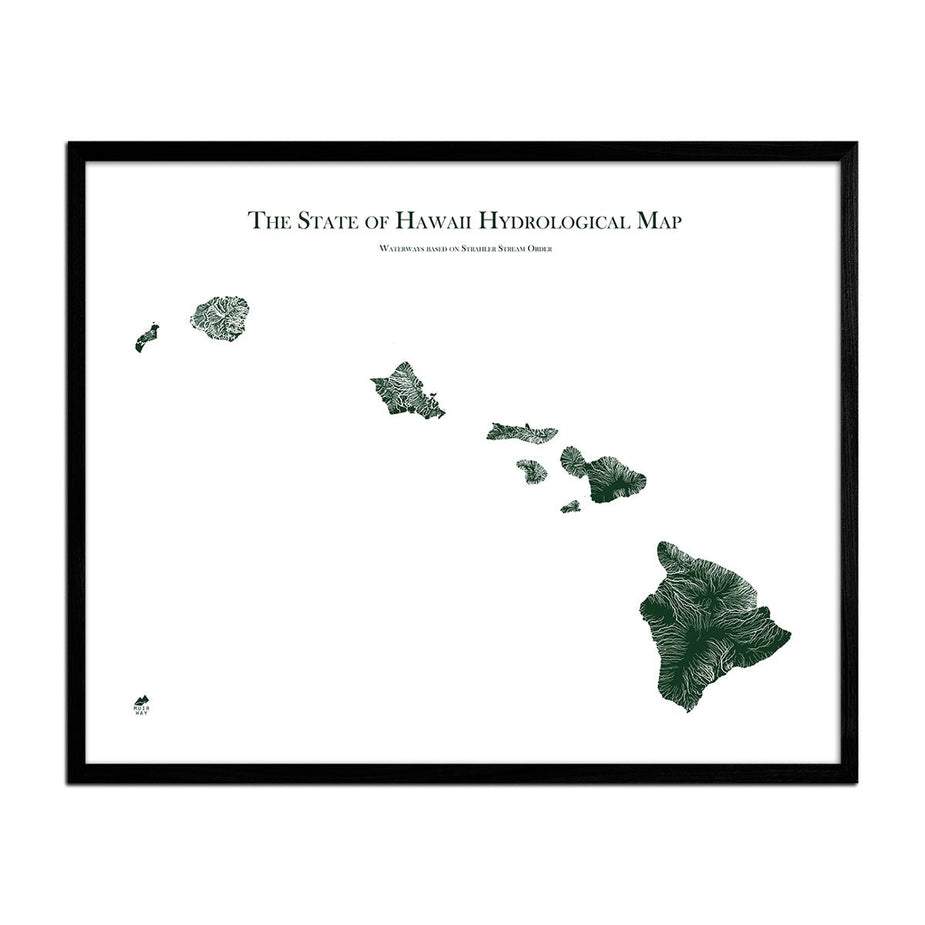 Hawaii Hydrology Series Map | Map of rivers, streams & more – Muir Way