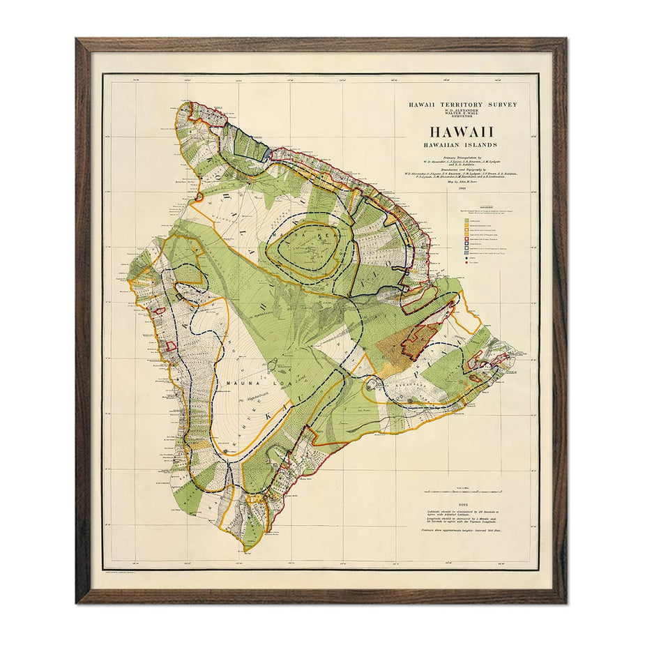 Hawaii Island 1901 Map | Vintage Topographic Wall Art – Muir Way