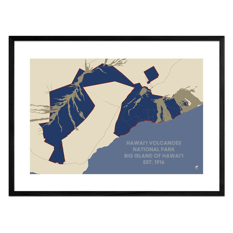 Hawai'I Volcanoes National Park Poster | National Park Map | Muir Way