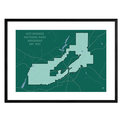 Hot Springs National Park Poster | National Park Map | Muir Way